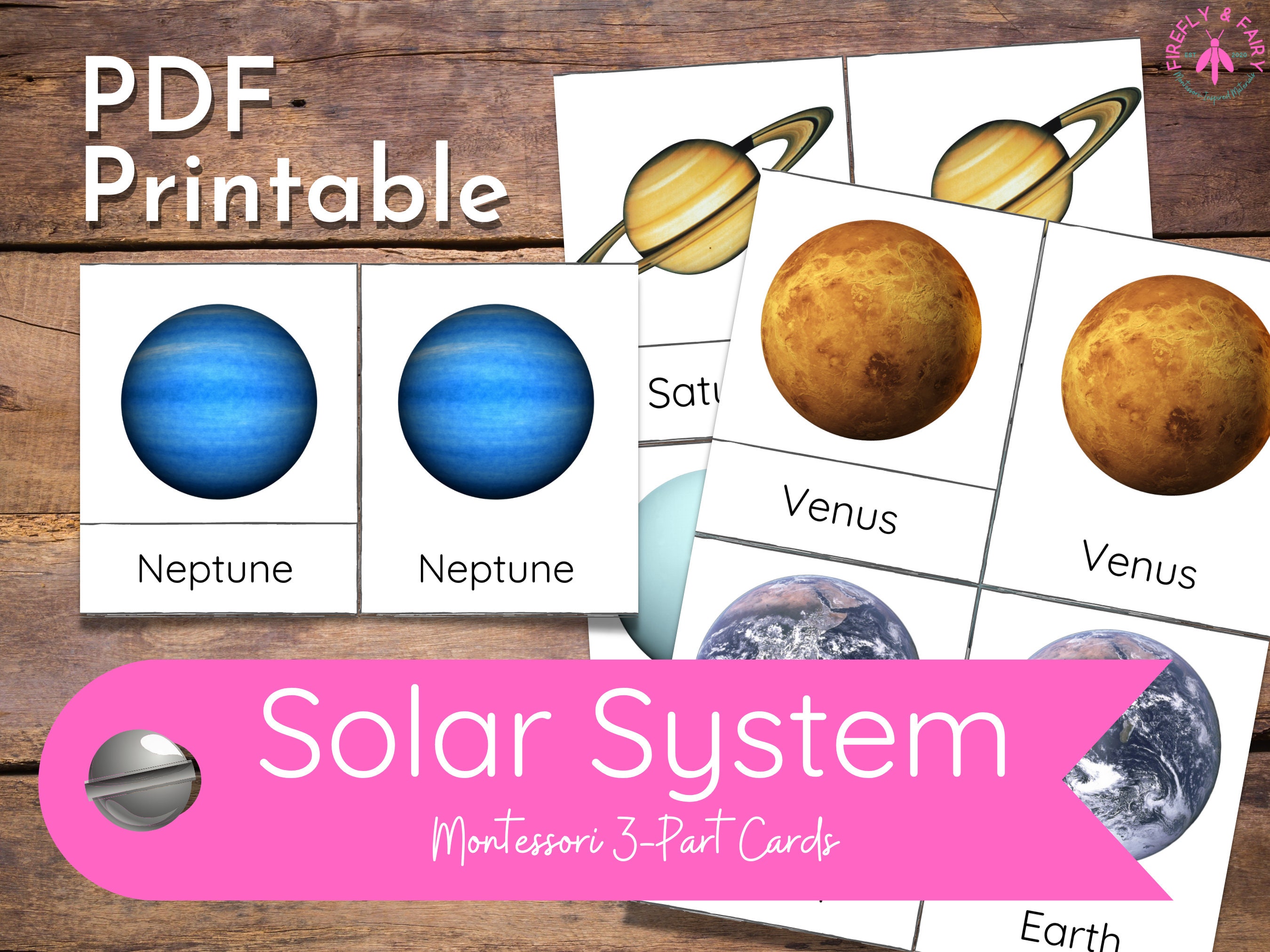 Solar System Montessori Nomenclature 3-part Cards Science Unit - Etsy
