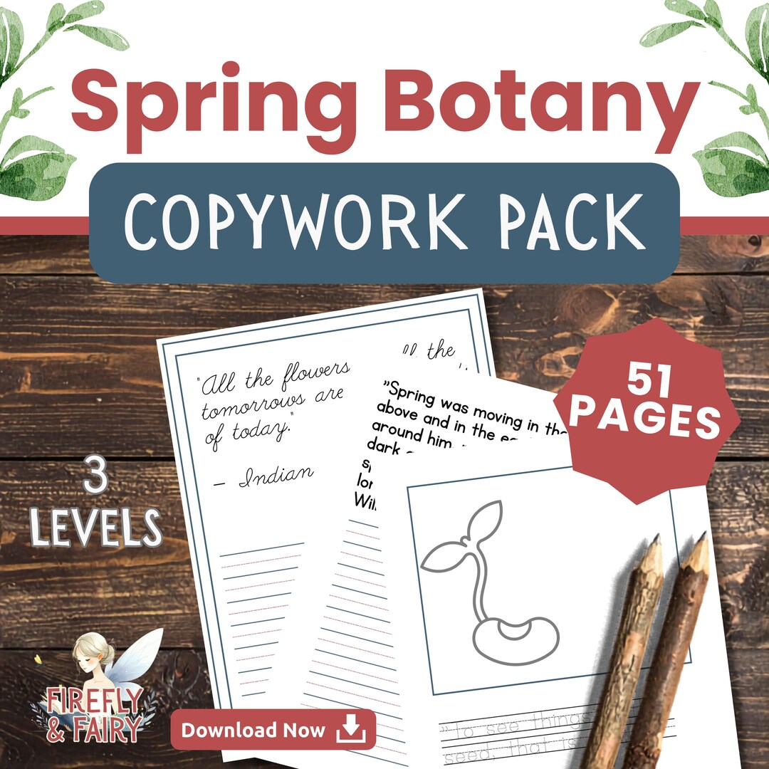Spring Botany Copywork Collection | Charlotte Mason Handwriting ...