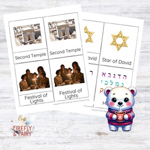 Hanukkah Festival of Lights Montessori Nomenclature 3-part Cards ...