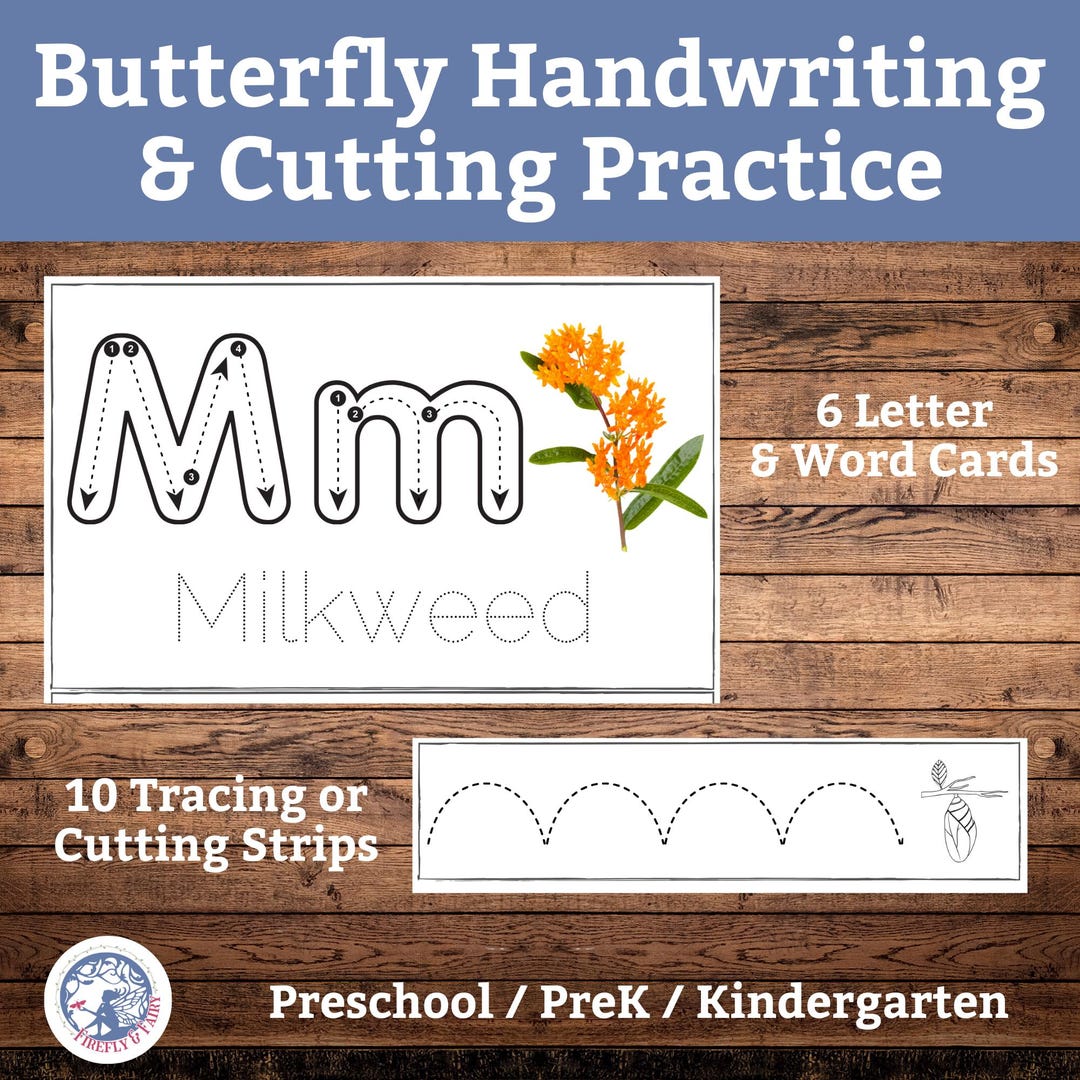 Butterfly Handwriting Practice Cutting Practice Preschool Kit / Guided ...