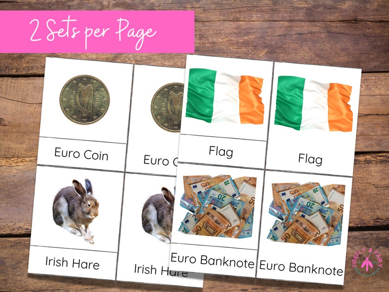 National Symbols of Ireland Montessori 3-part Cards Vocabulary Flash ...