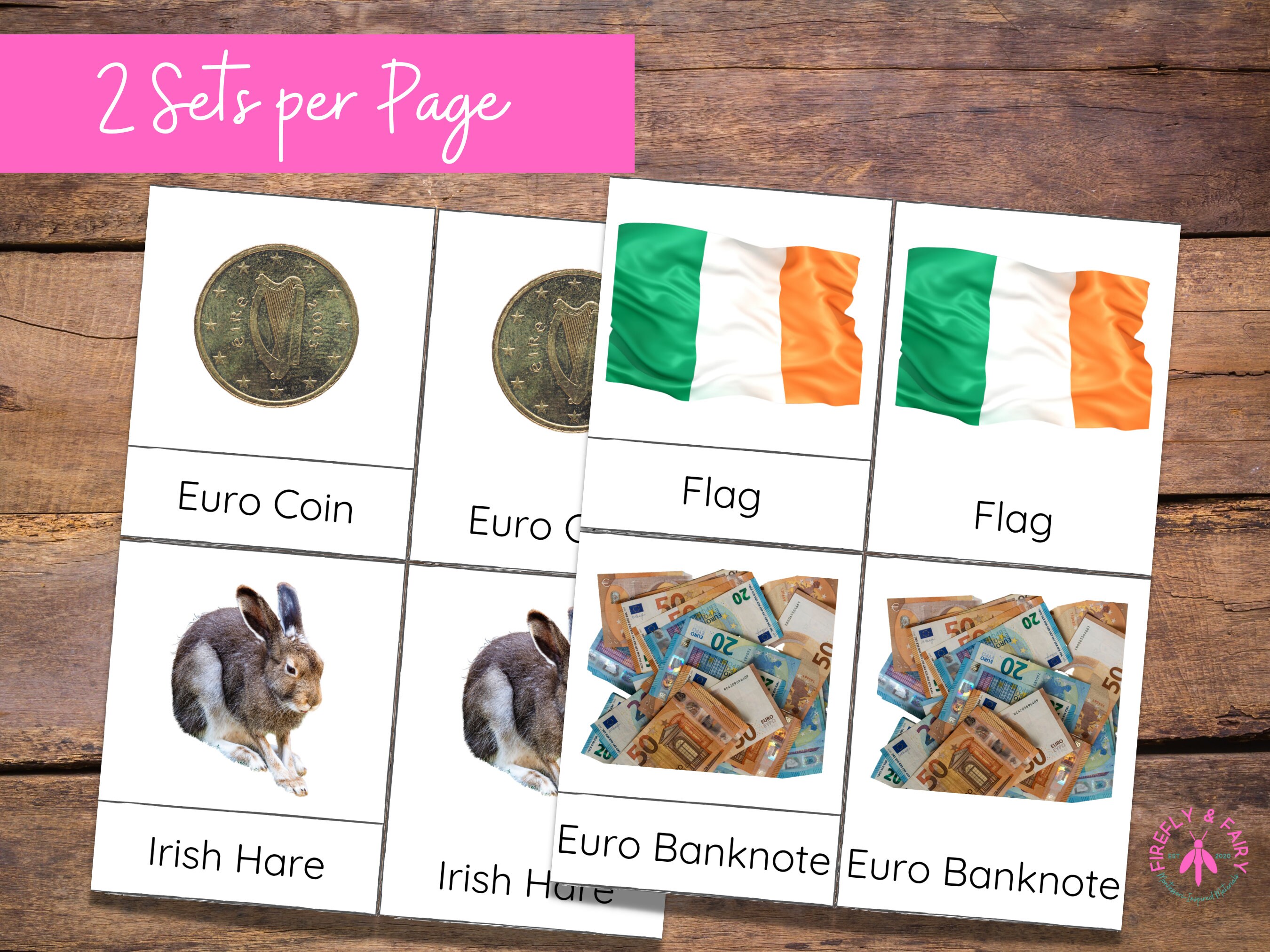 National Symbols of Ireland Montessori 3-part Cards Vocabulary Flash ...