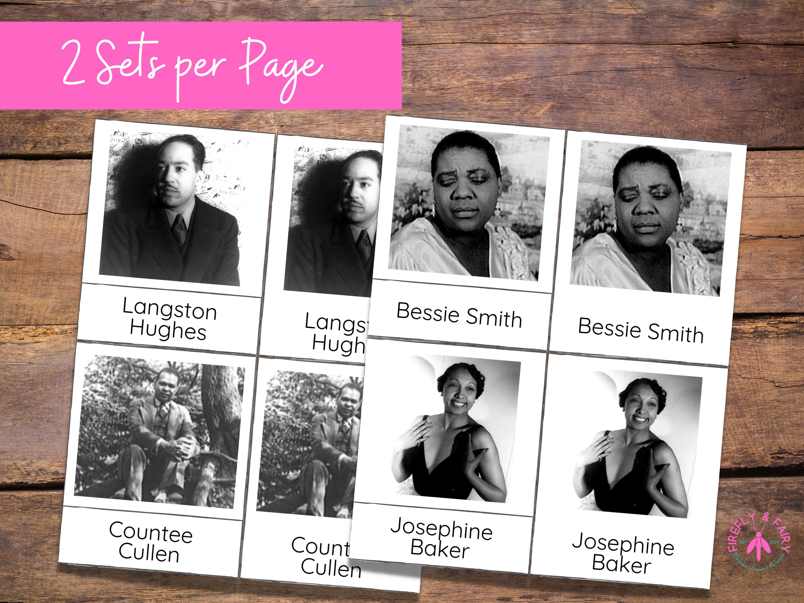 Artists of the Harlem Renaissance Montessori Culture 3 Part Cards Black ...