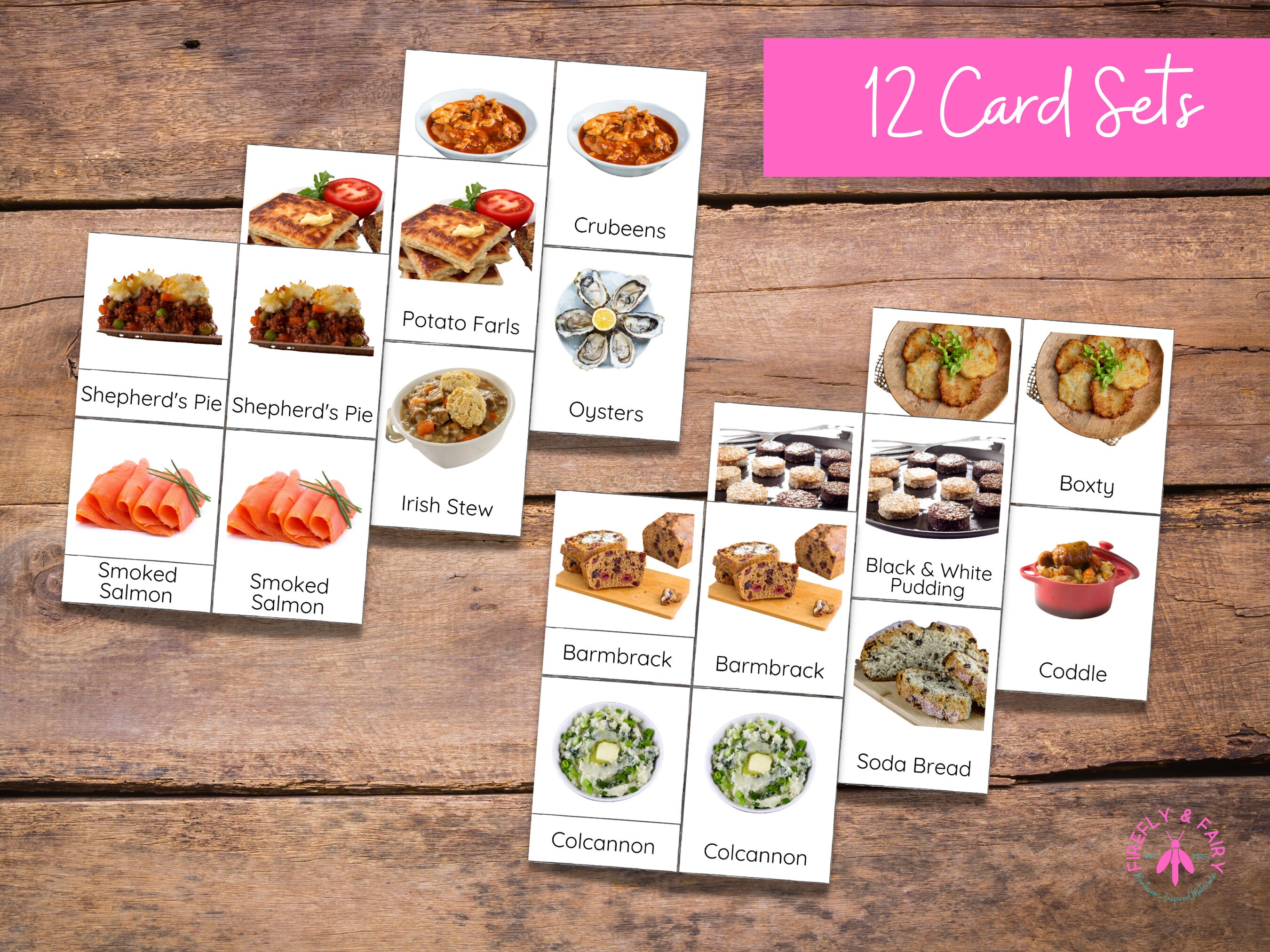 Foods of Ireland Montessori 3-part Cards Vocabulary Flashcard Activity ...