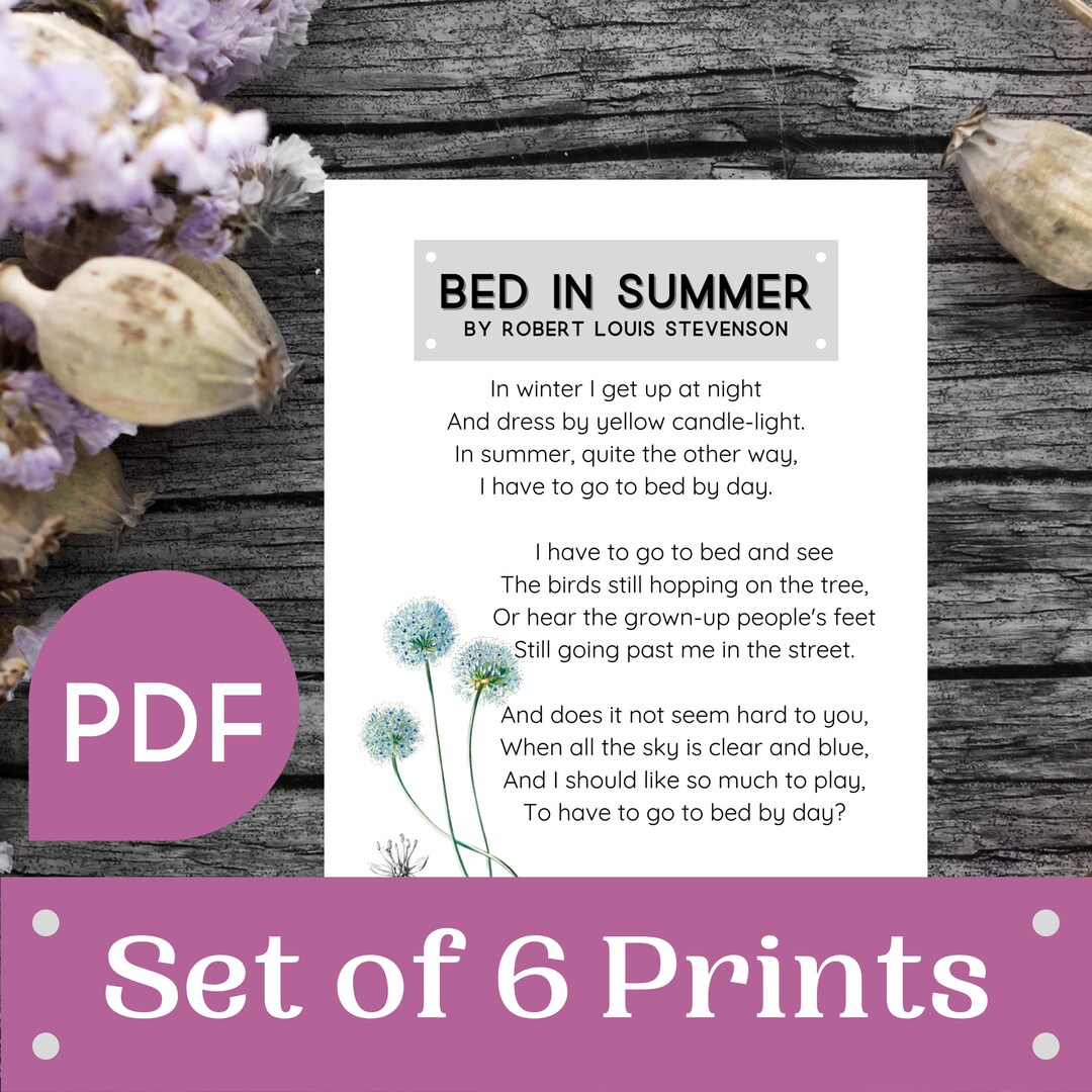 6 Summer Poems for Kids / Homeschool Printable / Charlotte Mason Nature ...