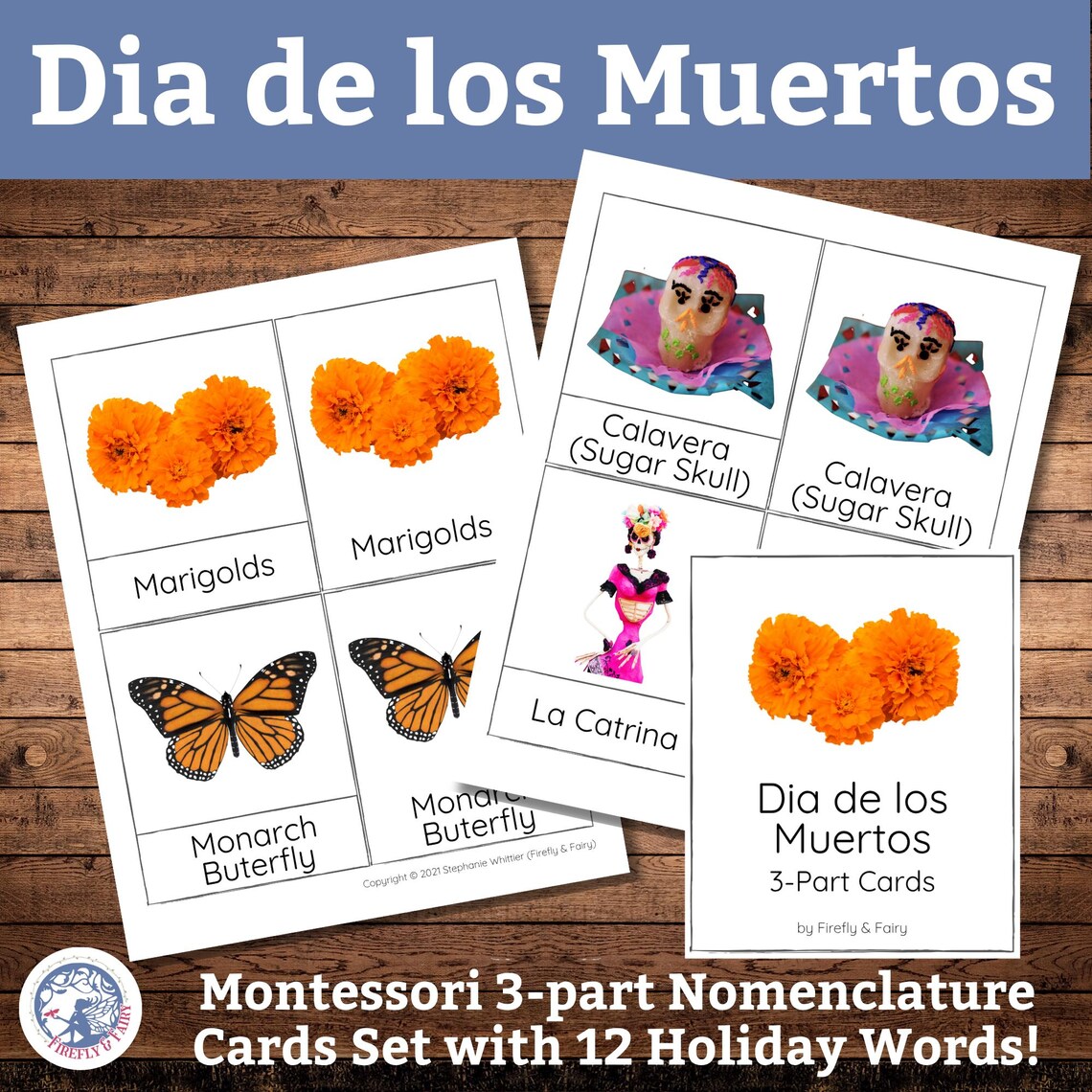 Dia De Los Muertos Montessori 3-part Cards Nomenclature Cards / Mexican ...