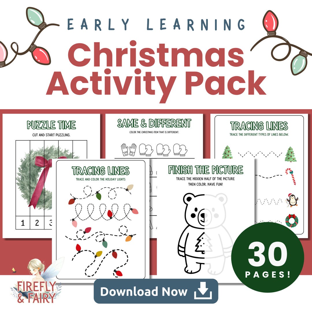 Christmas Preschool Scissor Skills & Activity Pack | Fine Motor ...