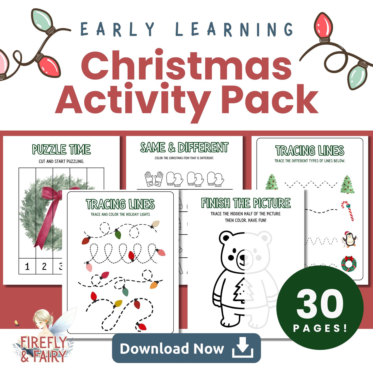Christmas Preschool Scissor Skills & Activity Pack | Fine Motor ...