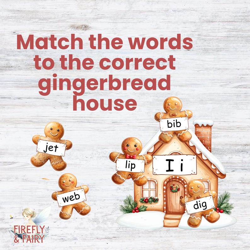 Gingerbread House Vowel Sort | Fun CVC Game for Preschool | 50 Phonics ...