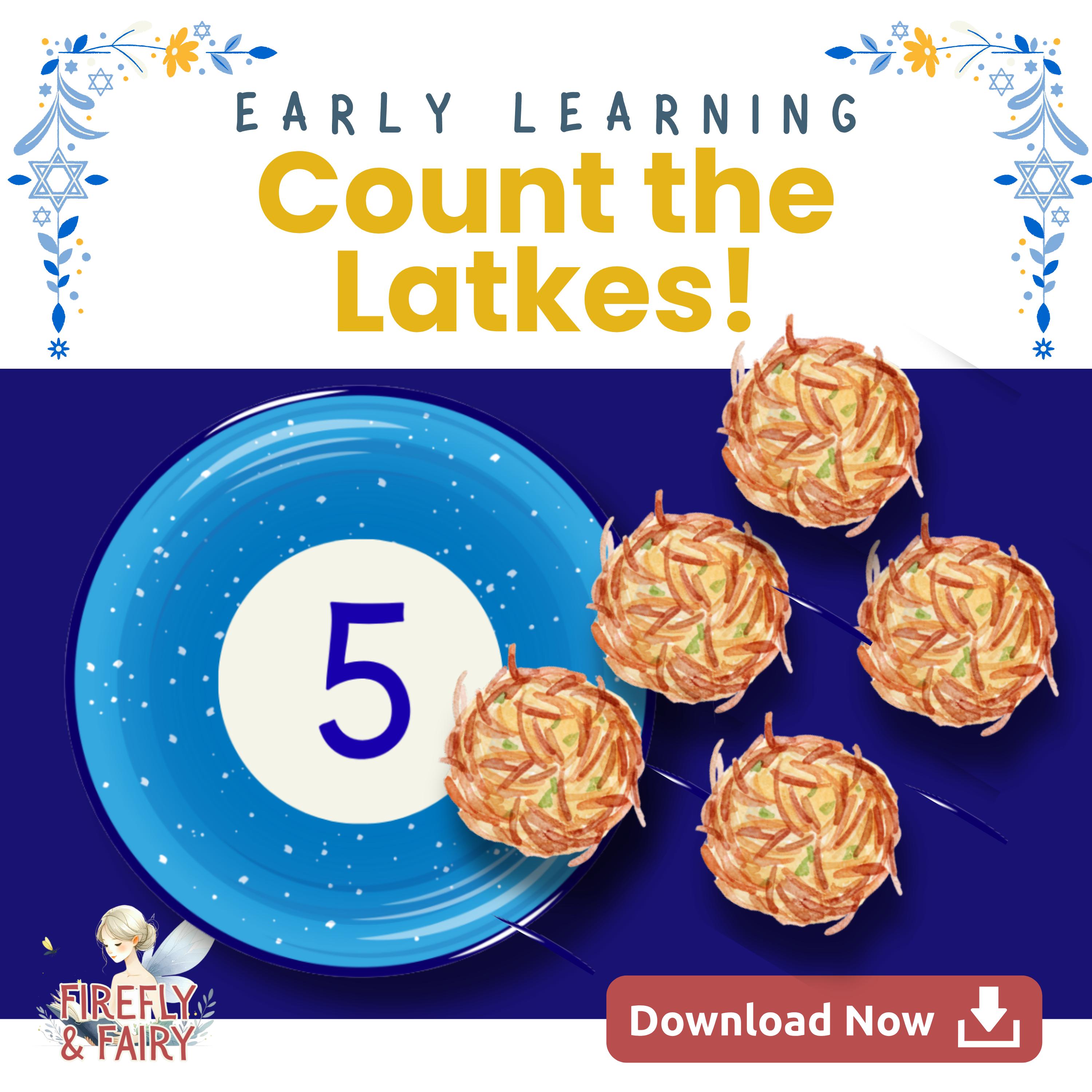 Hanukkah Counting Game | Latke Numbers 1-10 Activity | Preschool Math ...