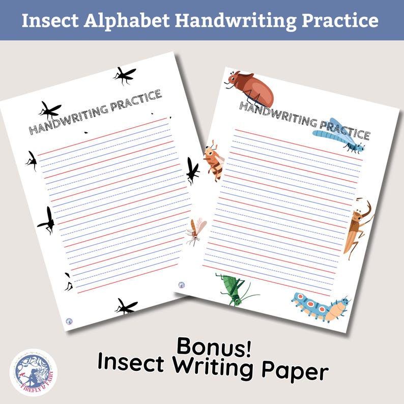 Insect Alphabet Handwriting Worksheet Color Photos Letter Formation ...