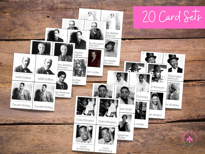 Artists of the Harlem Renaissance Montessori Culture 3 Part Cards Black ...