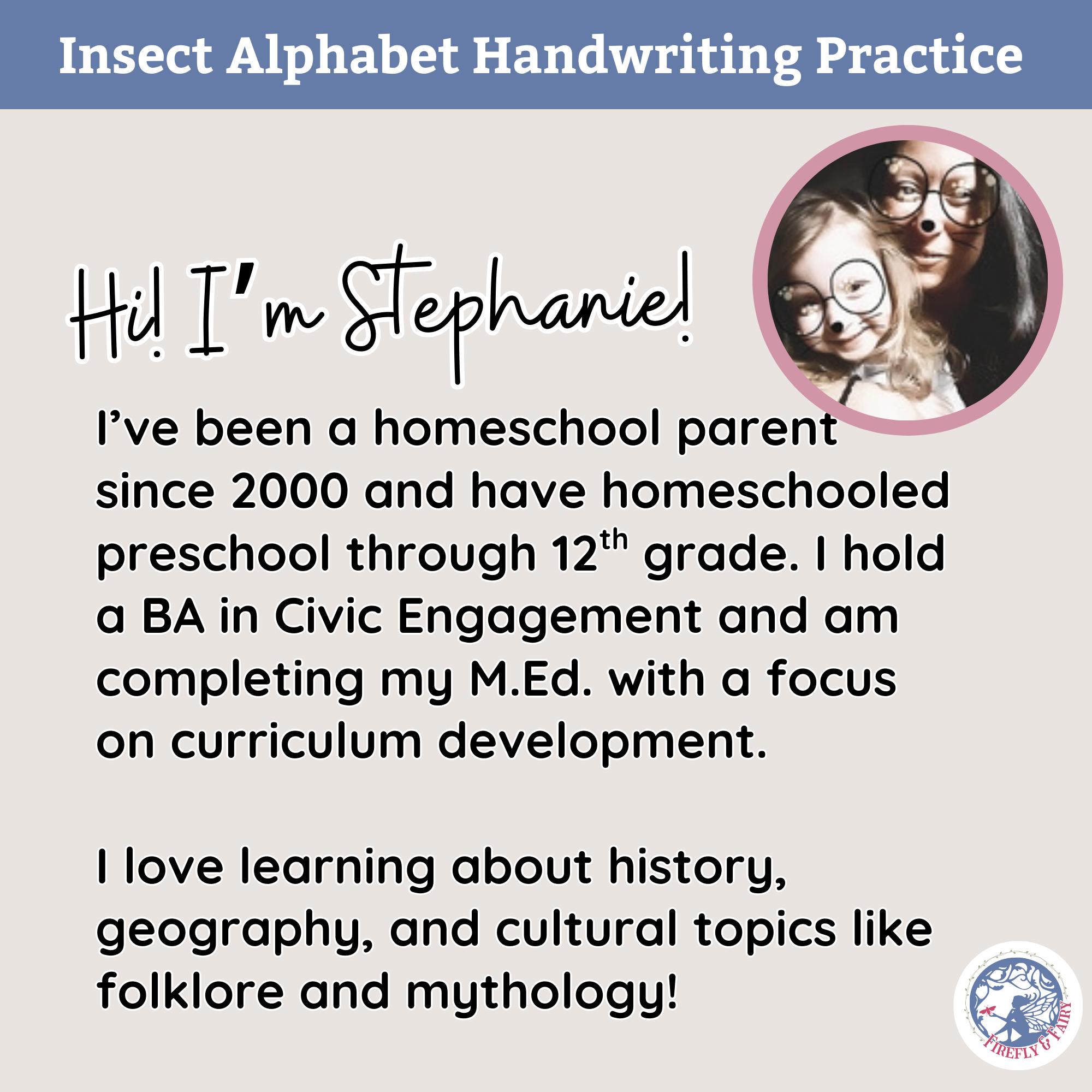 Insect Alphabet Handwriting Worksheet Color Photos Letter Formation ...