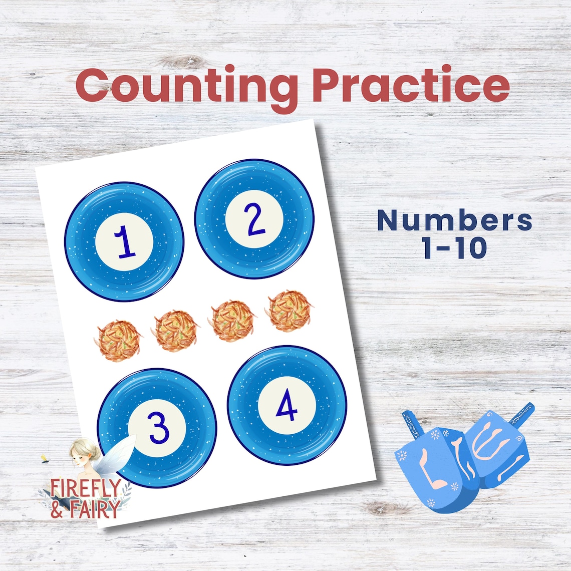 Hanukkah Counting Game | Latke Numbers 1-10 Activity | Preschool Math ...