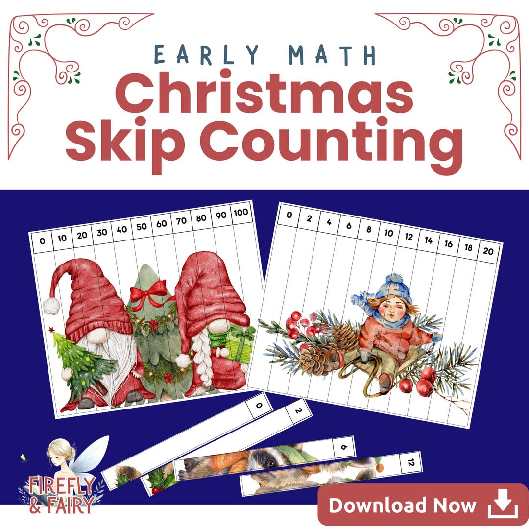 Christmas Skip Counting Puzzles (1s, 2s, 5s, 10s) | Printable Math ...