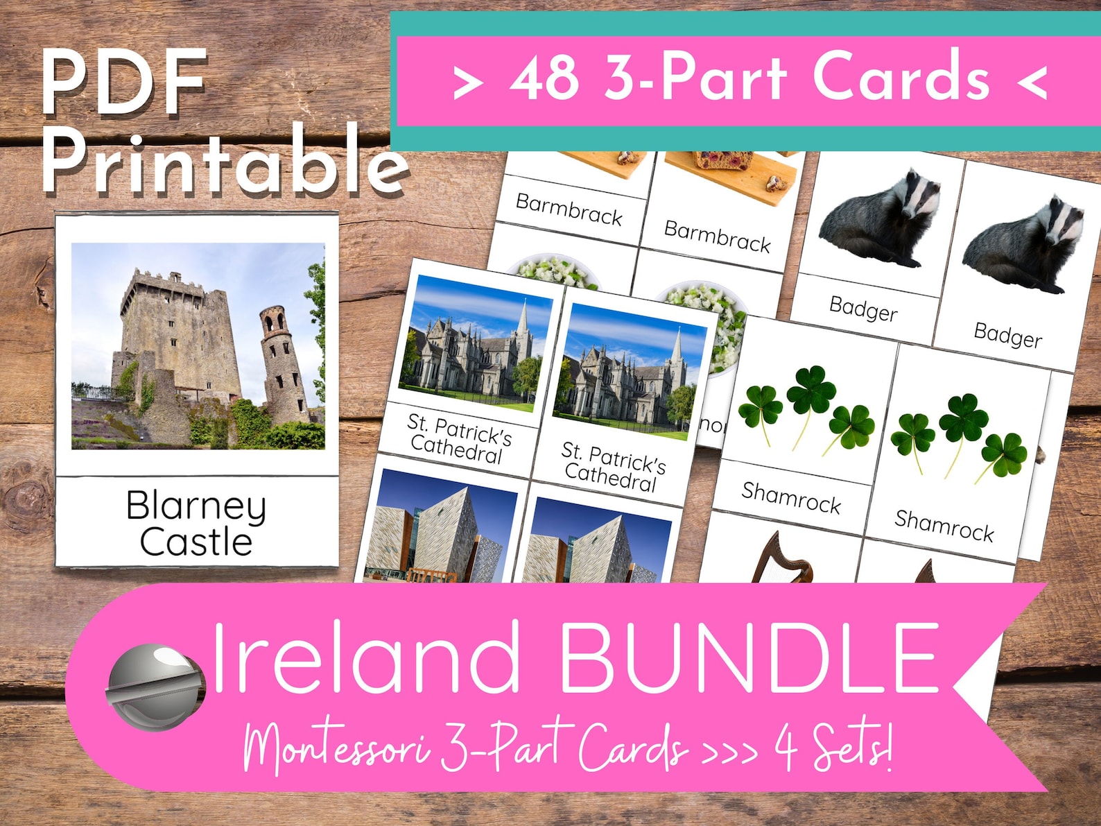 BUNDLE: Ireland Irish Culture Montessori 3-part Cards Set Food ...
