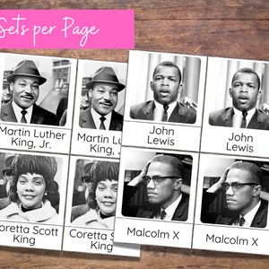 Civil Rights Movement Leaders Montessori Culture 3 Part Cards Black ...