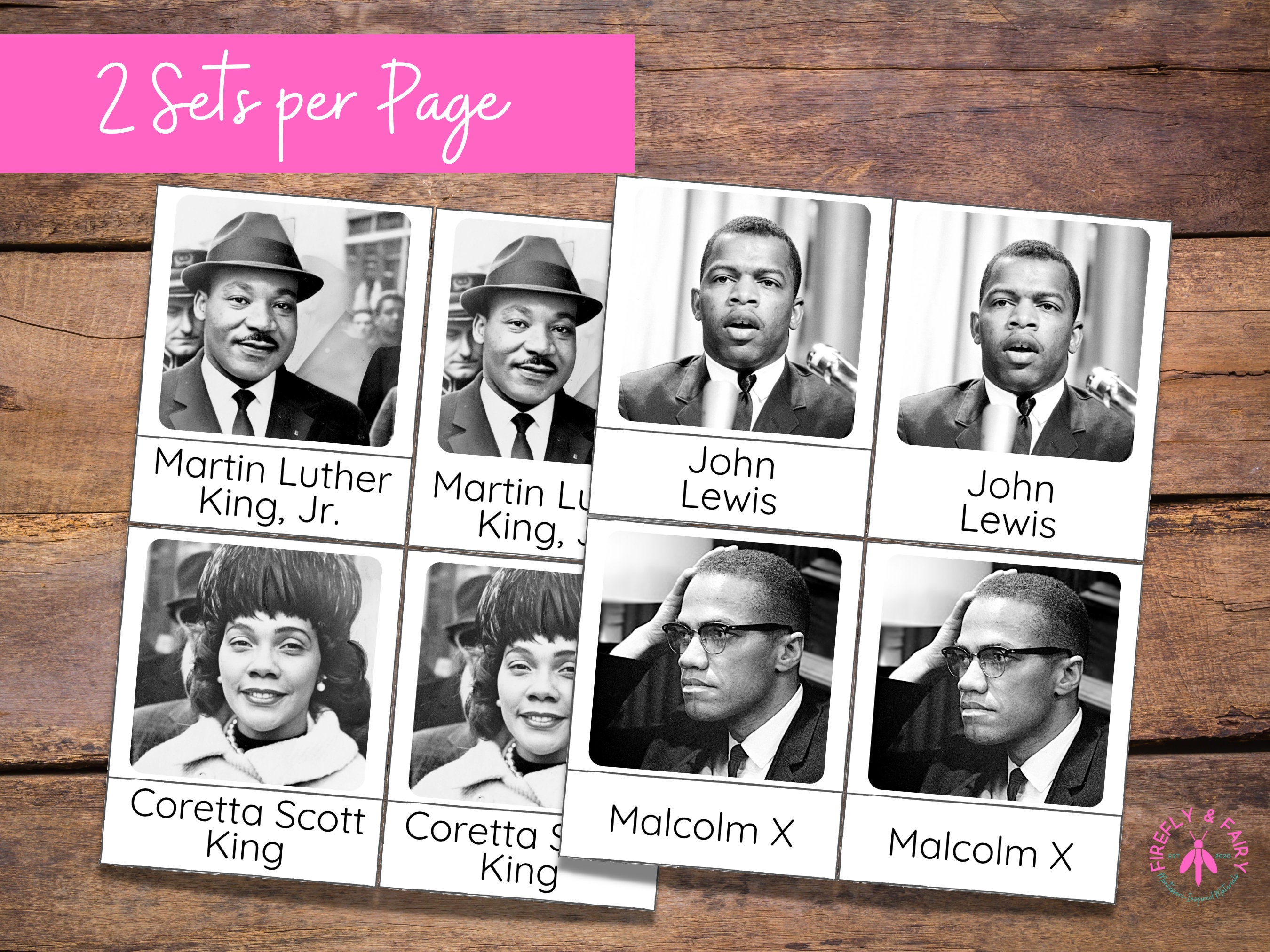 Civil Rights Movement Leaders Montessori Culture 3 Part Cards Black ...