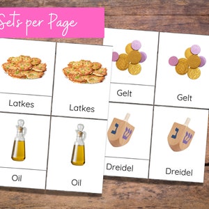 Hanukkah Festival of Lights Montessori Nomenclature 3-part Cards ...