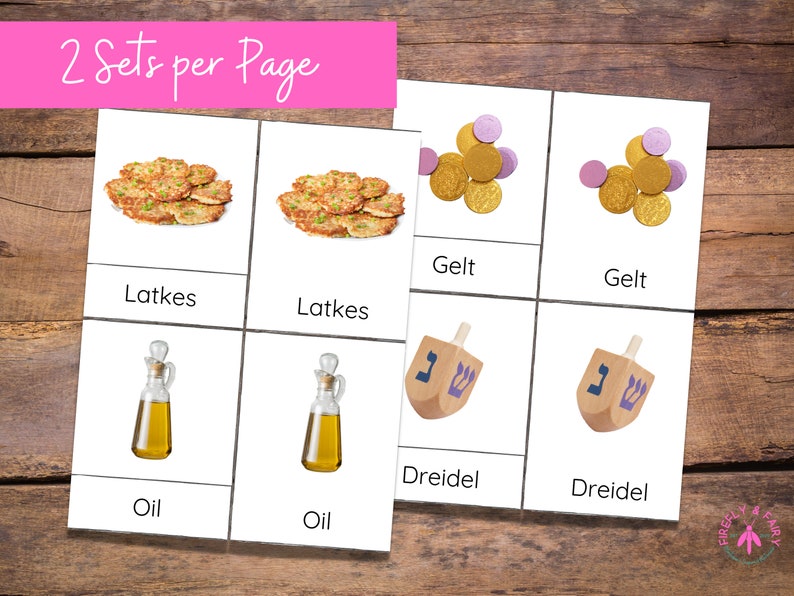 Hanukkah Festival of Lights Montessori Nomenclature 3-part Cards ...