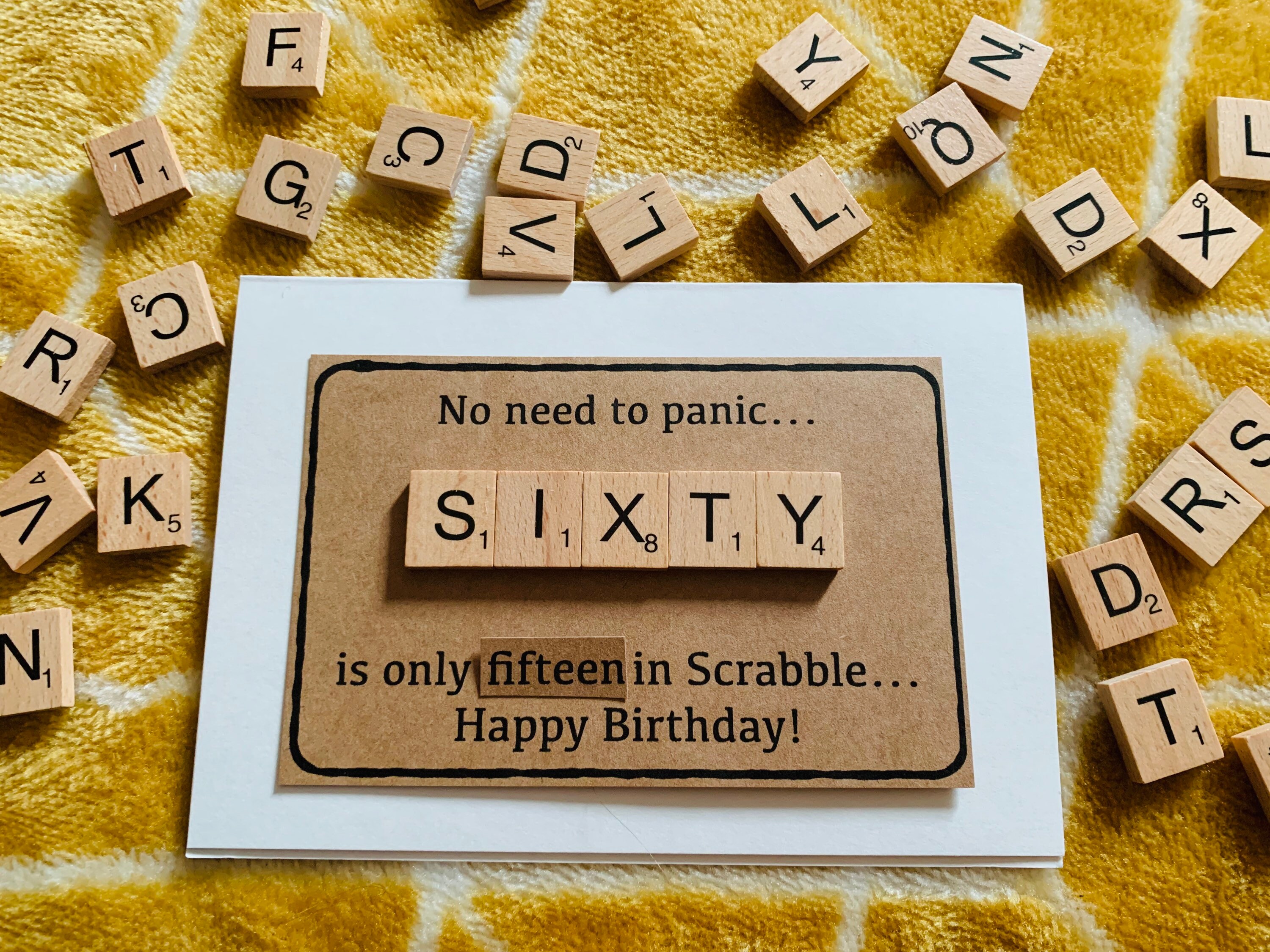Scrabble Tile Birthday Card Age 30/35/40/45/50/55/60/65/70/75/80/85/90 ...