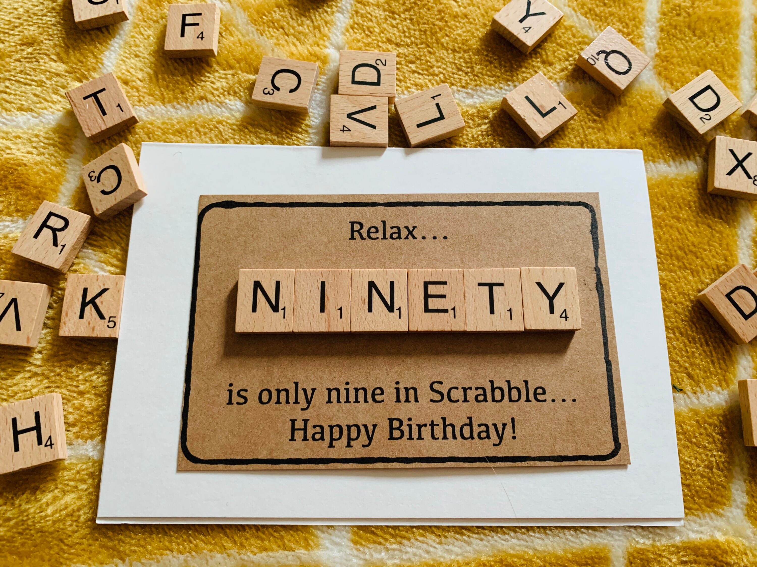 Scrabble Tile Birthday Card Age 30/35/40/45/50/55/60/65/70/75/80/85/90 ...