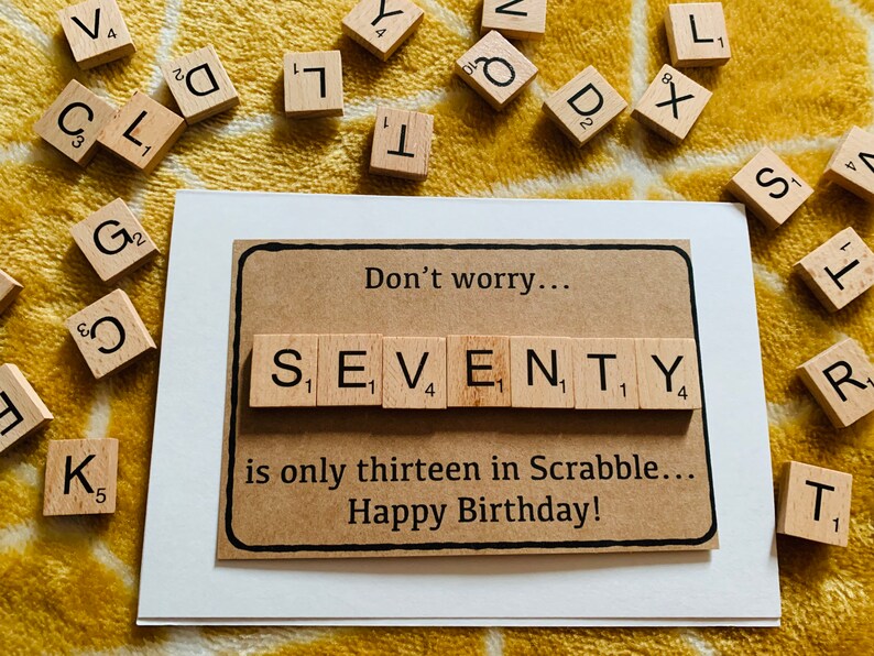 Scrabble Tile Birthday Card Age 30/35/40/45/50/55/60/65/70/75/80/85/90 ...