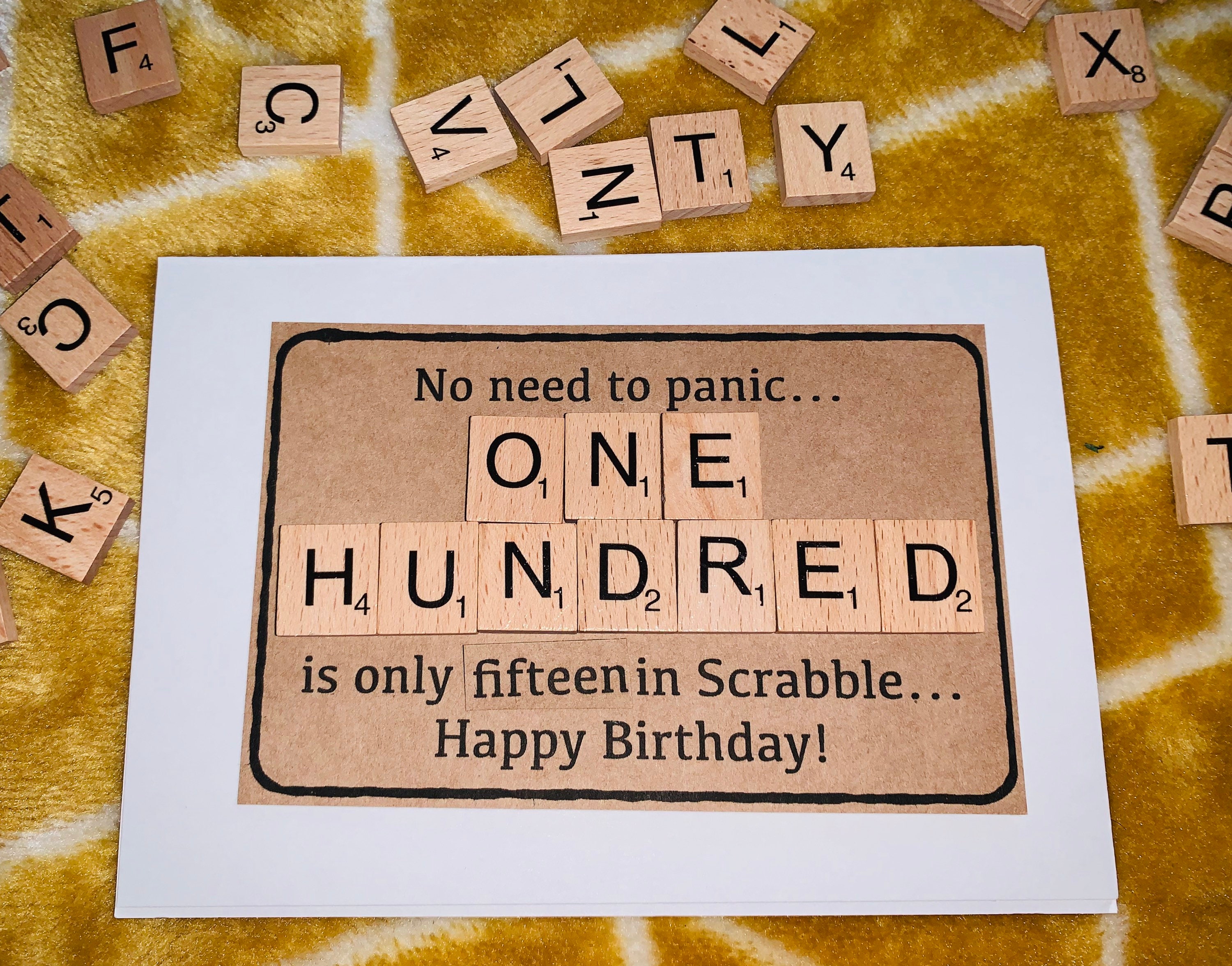 Scrabble Tile Birthday Card Age 30/35/40/45/50/55/60/65/70/75/80/85/90 ...