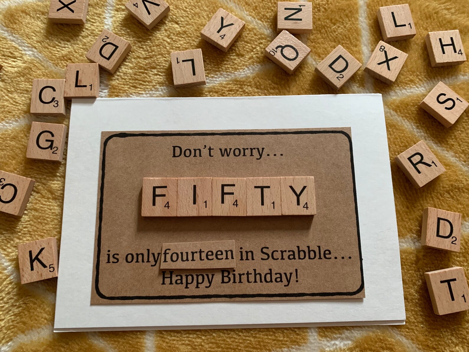 Scrabble Tile Birthday Card Age 30/35/40/45/50/55/60/65/70/75/80/85/90 ...