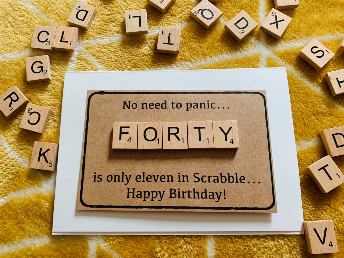 Scrabble Tile Birthday Card Age 30/35/40/45/50/55/60/65/70/75/80/85/90 ...