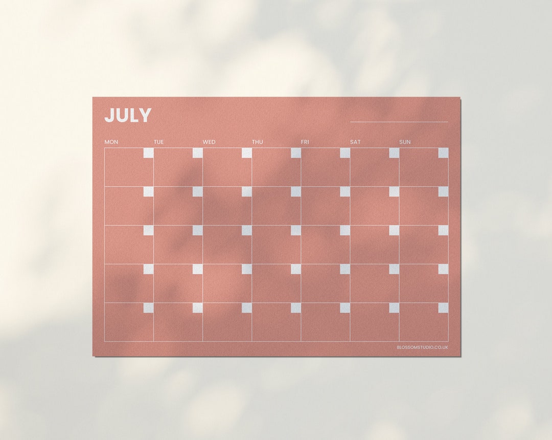 Monthly Digital Calendar – A4 Landscape: 12 Months in Multiple Colours ...