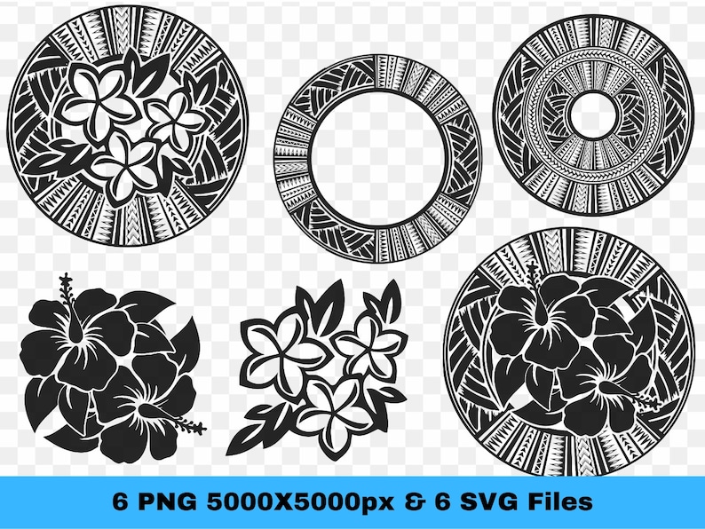 Polynesian Tribal SVG and PNG Graphic Bundle - Etsy