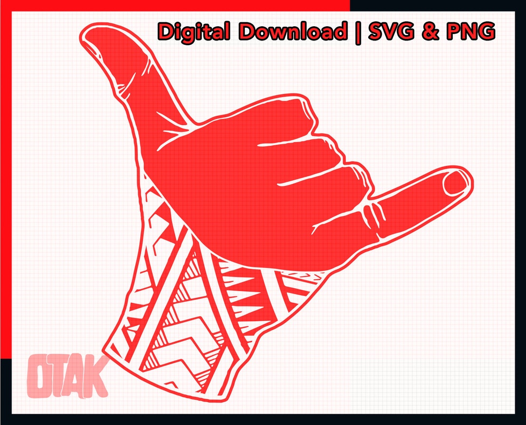 Shaka Hand Sign | Hangloose | Polynesian Tribal SVG and PNG Graphic - Etsy