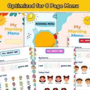 Morning Menu, Homeschool Morning Menu, Kindergarten and Preschool ...