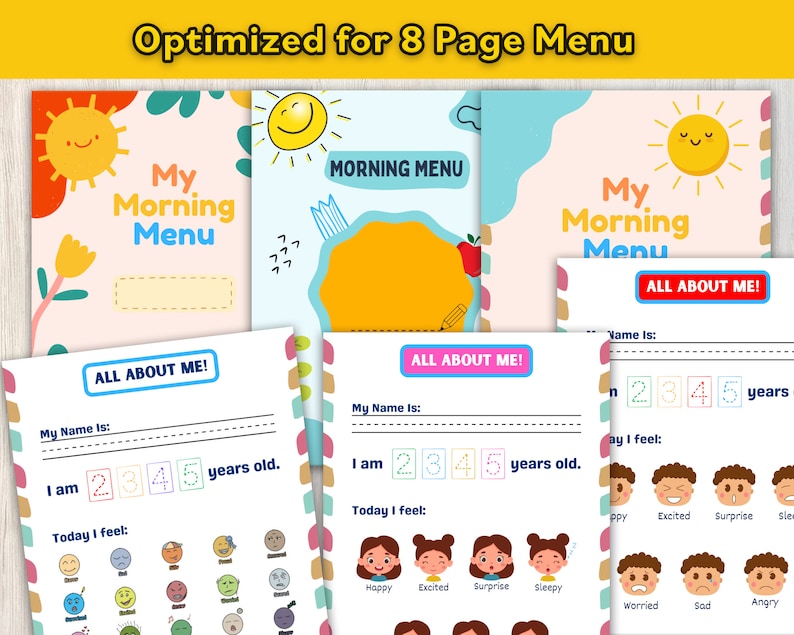 Morning Menu Homeschool Morning Menu Kindergarten and - Etsy