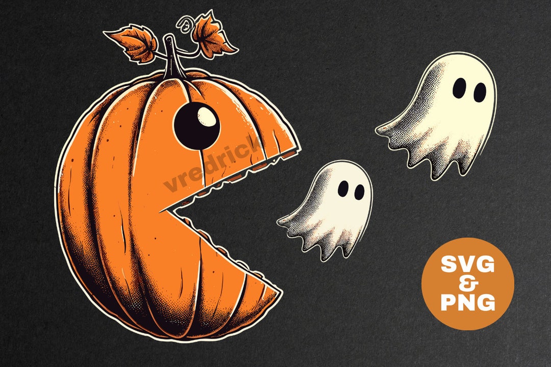 Pac-man Pumpkin Digital File , Funny POD Graphic, Funny Arcade ...