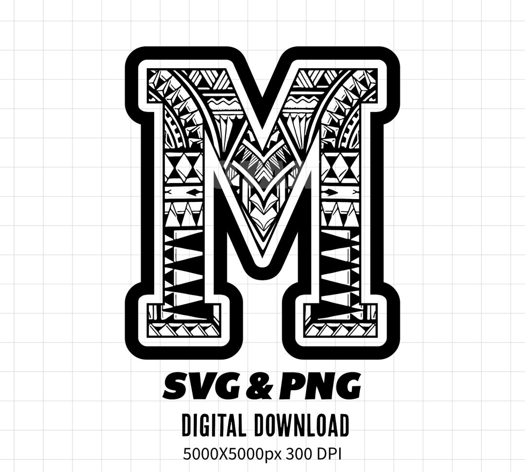 Polynesian Tribal Letter "m" | Polynesian Tribal Alphabet | Polynesian ...