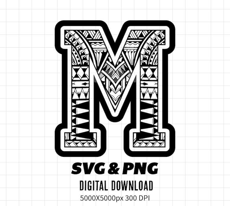 Polynesian Tribal Letter m Polynesian Tribal - Etsy