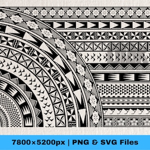 Polynesian Tribal SVG and PNG Graphic | Mix Pacific Tribal Pattern ...
