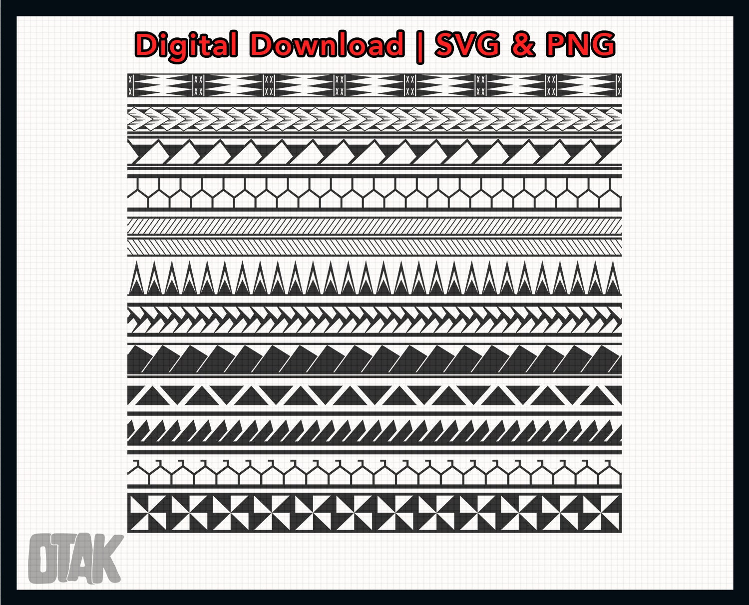 Polynesian Tribal Bundle SVG and PNG Graphics - Etsy