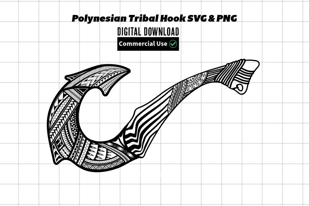Polynesian Tribal Hook SVG and PNG Graphic | Samoan Tribal Design - Etsy