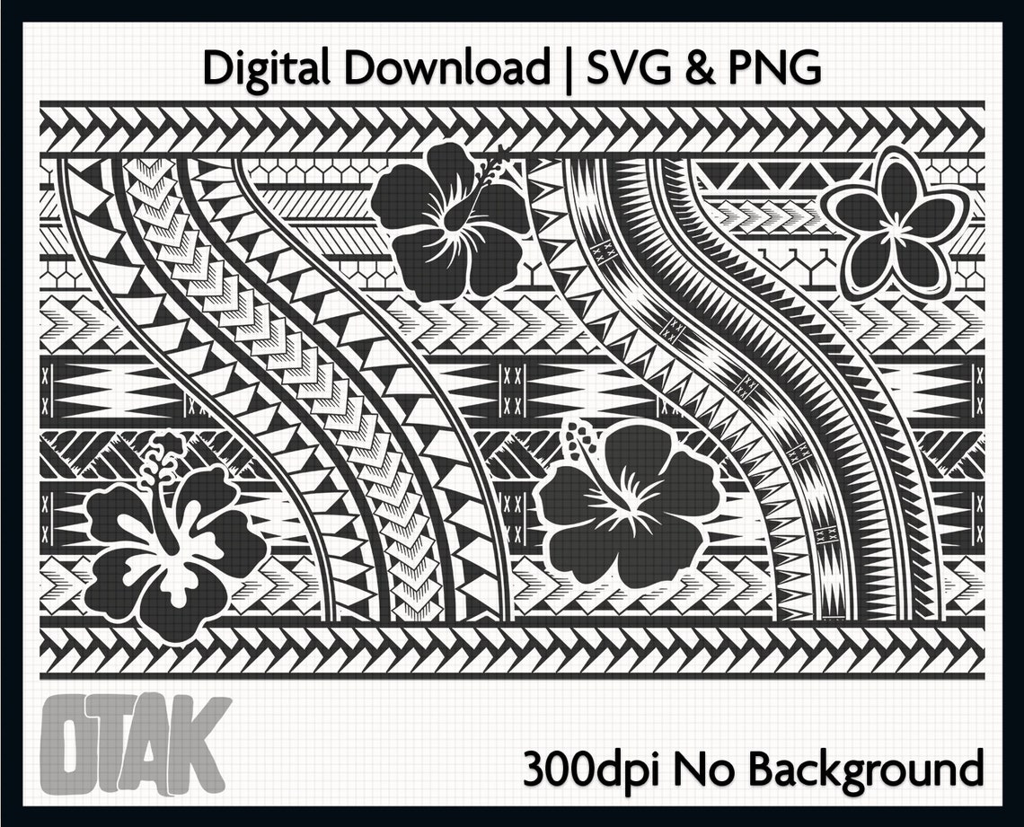 Polynesian Pattern SVG and PNG Graphic | Polynesian Tribal Pattern - Etsy