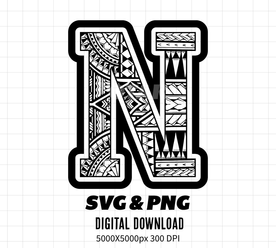 Polynesian Tribal Letter "n" | Polynesian Tribal Alphabet | Polynesian ...