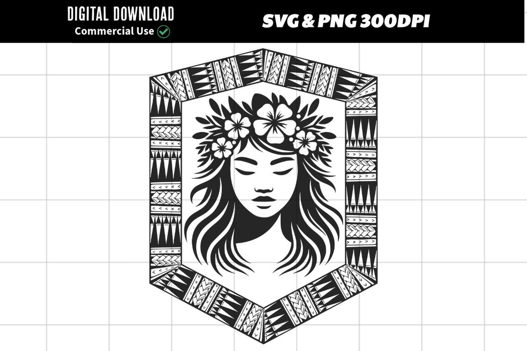 Polynesian Tribal Pattern Frame SVG and PNG Graphic | Digital File for ...