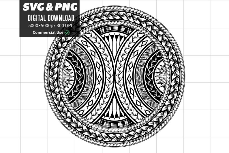 Polynesian Tribal SVG and PNG Graphic | Samoan Tribal Design - Etsy