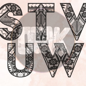 Polynesian Letters and Numbers Bundle | Tribal Letters A to Z ...