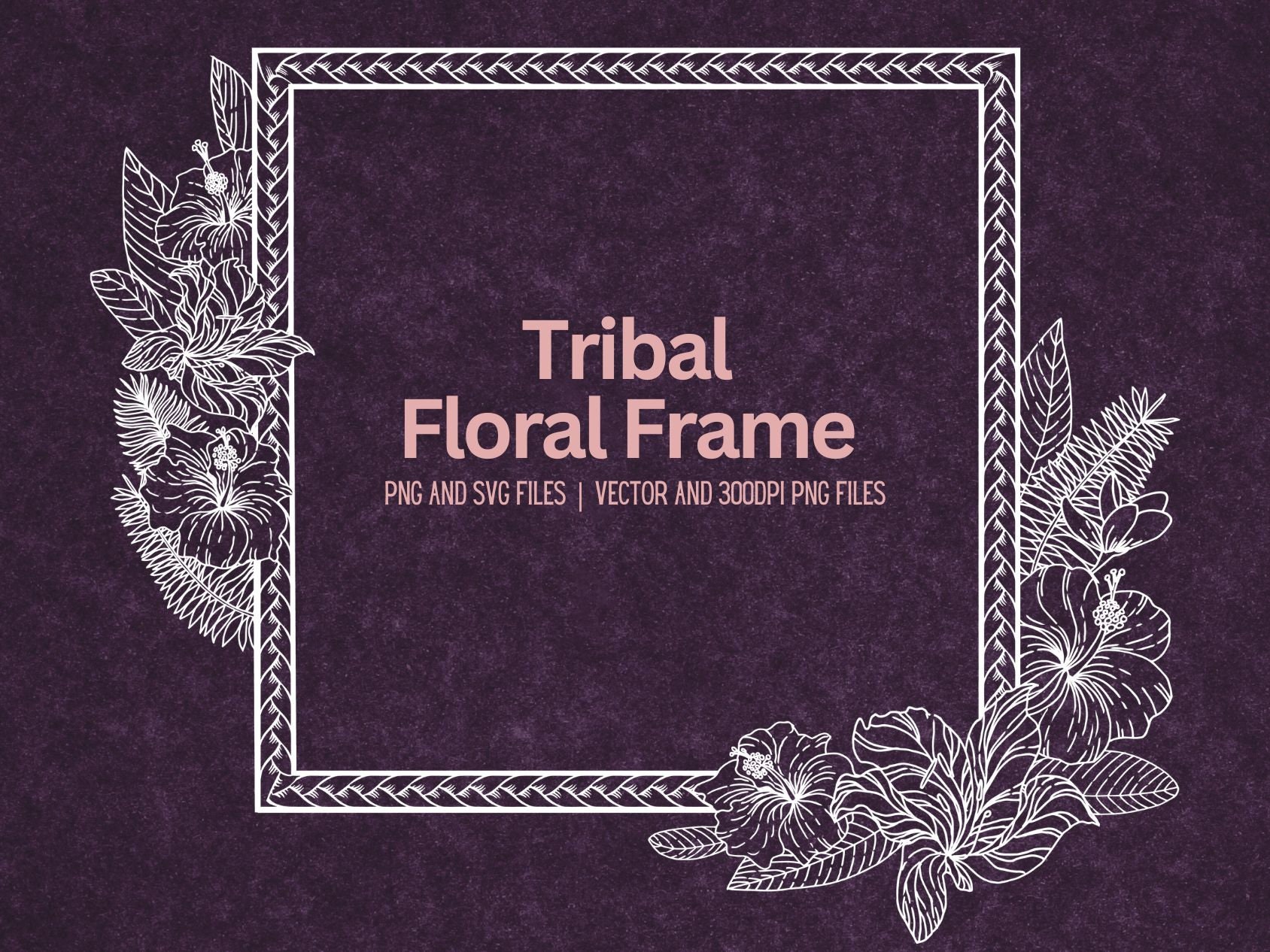 Tribal Floral Frame Hawaiian Flower Frame Polynesian SVG - Etsy Australia