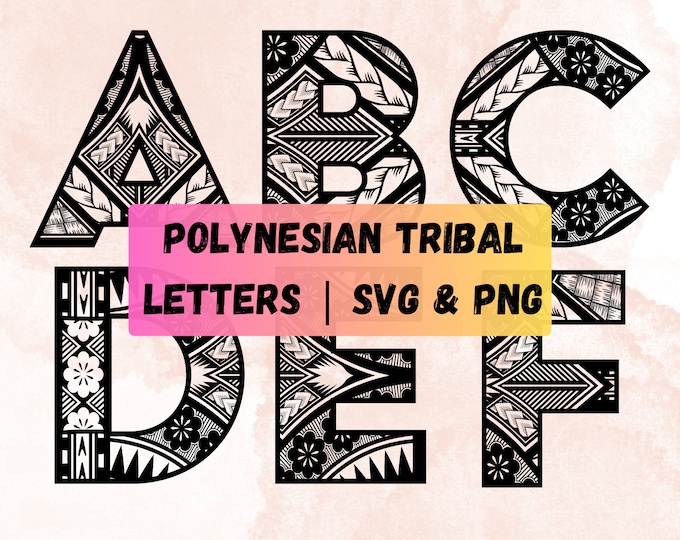 Polynesian Tribal Letters and Numbers Bundle | Tribal Letters A to Z ...