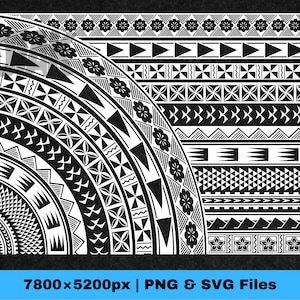 Polynesian Tribal SVG and PNG Graphic | Mix Pacific Tribal Pattern ...