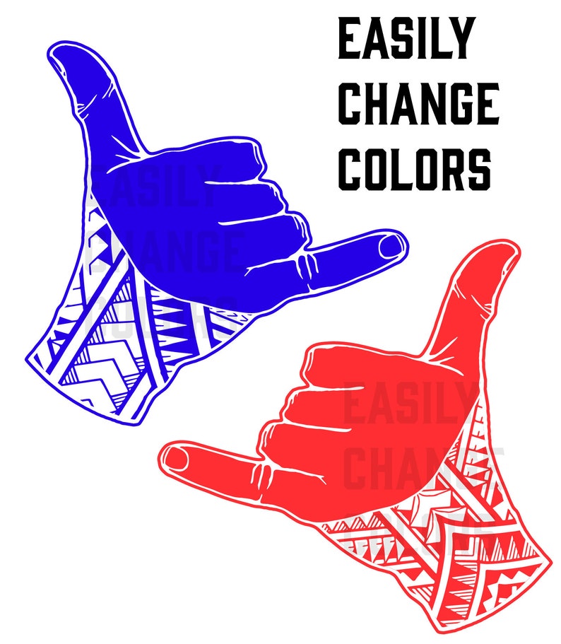 Shaka Hand Sign Hangloose Polynesian Tribal SVG and PNG - Etsy